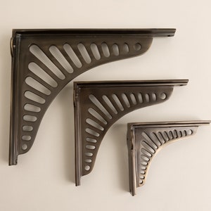 Satin Brass Sunrise Shelf Brackets | Heavy Duty Brackets for Kitchen ...