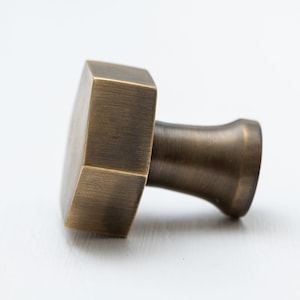 Solid Brass Hexagonal Knob | Pull Handles & Knobs | Kitchen Handles | Bedroom Furniture - Solid ...