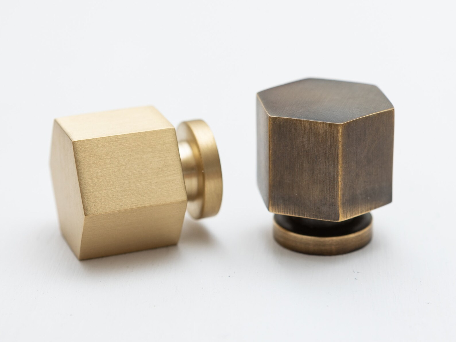 Solid Brass Hexagonal Cabinet Knob | Pull Handles & Knobs | Kitchen ...