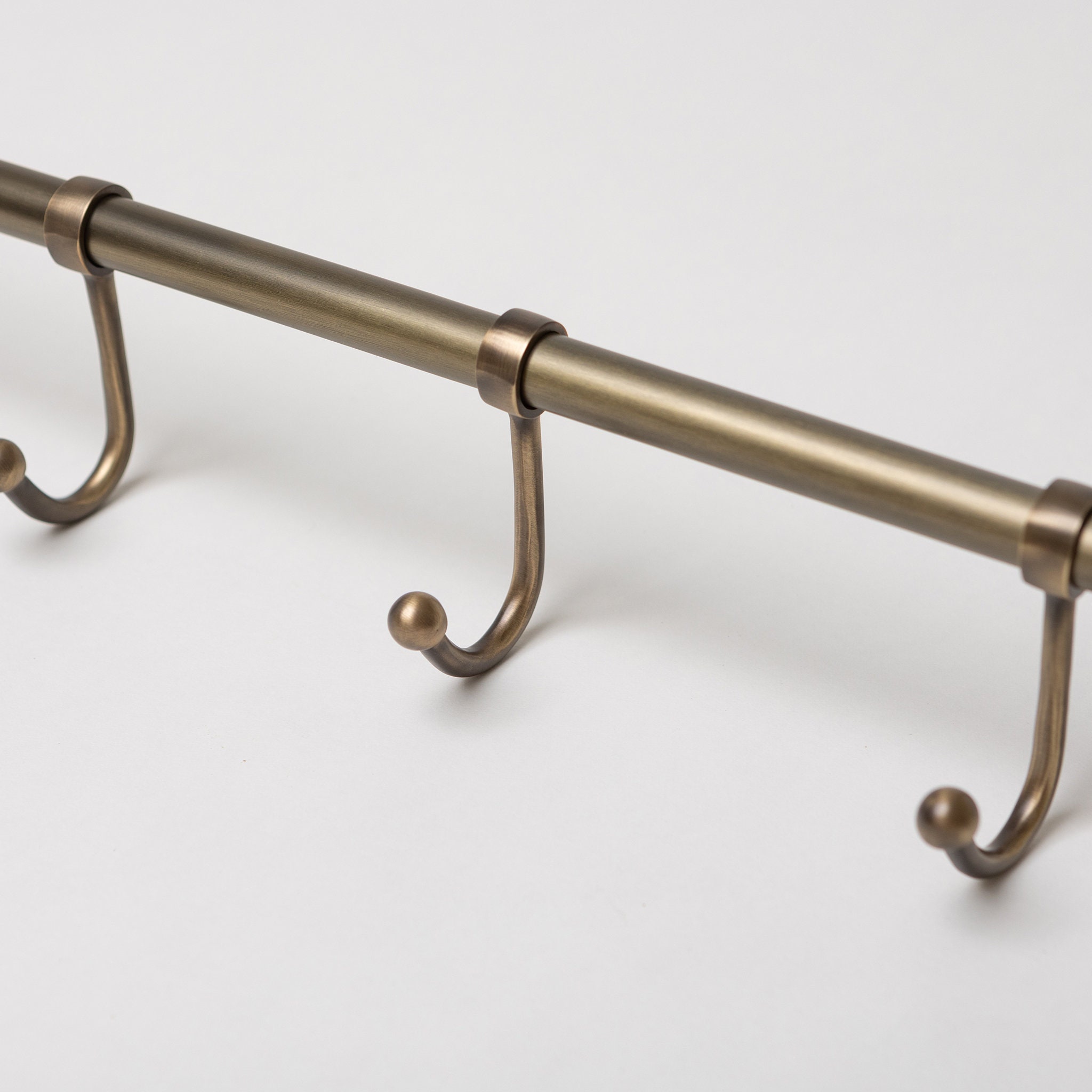Solid Brass Kitchen Hook Rail | Utensil Hanging Rail | Wardrobe ...