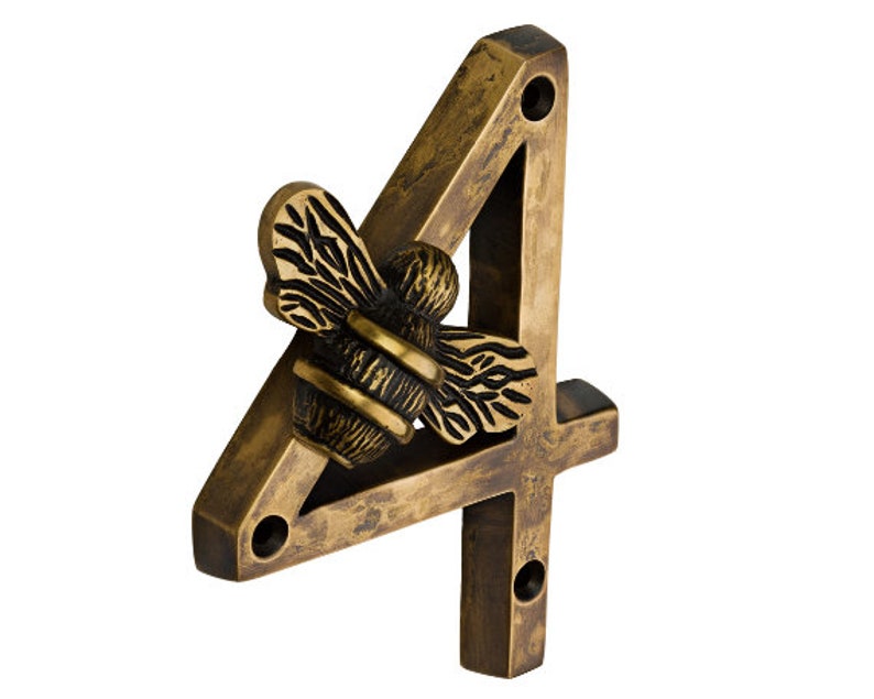 Brass Bee House Number Sign 4 Inch 10 Cm Modern Door Numbers - Etsy