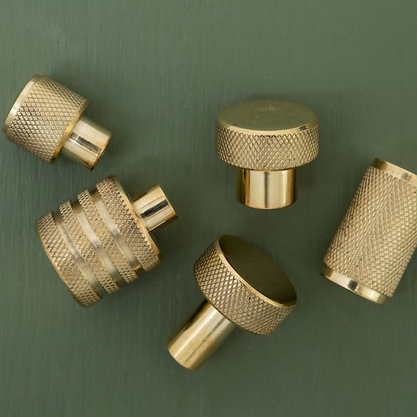 Knurled Brass Knob - Etsy
