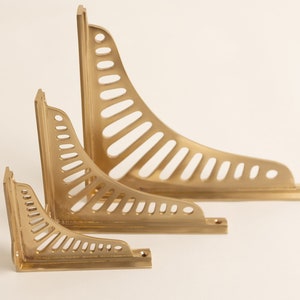 Satin Brass Sunrise Shelf Brackets | Heavy Duty Brackets for Kitchen ...