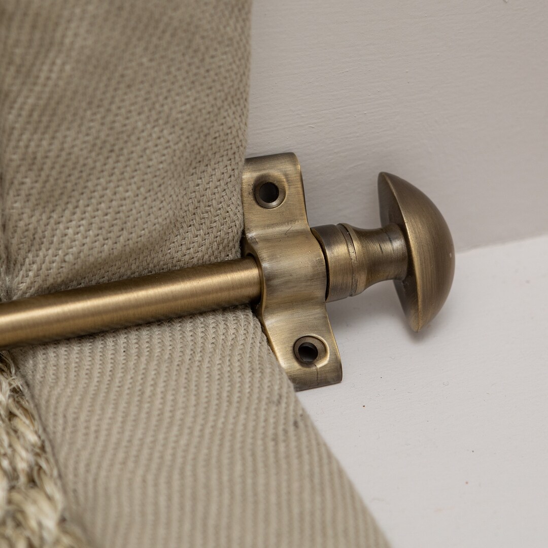 Stair Rods Carpet Runners With Mushroom Finial Ends | Brass Bee Nickel ...