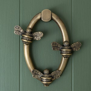 Solid Brass Nectar Bee Door Knockers - Premium Size Door Knocker - Bee ...