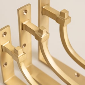 Polished Brass Vintage Industrial Style Solid Brass Shelf Brackets | Brass Shelving Heavy Solid ...