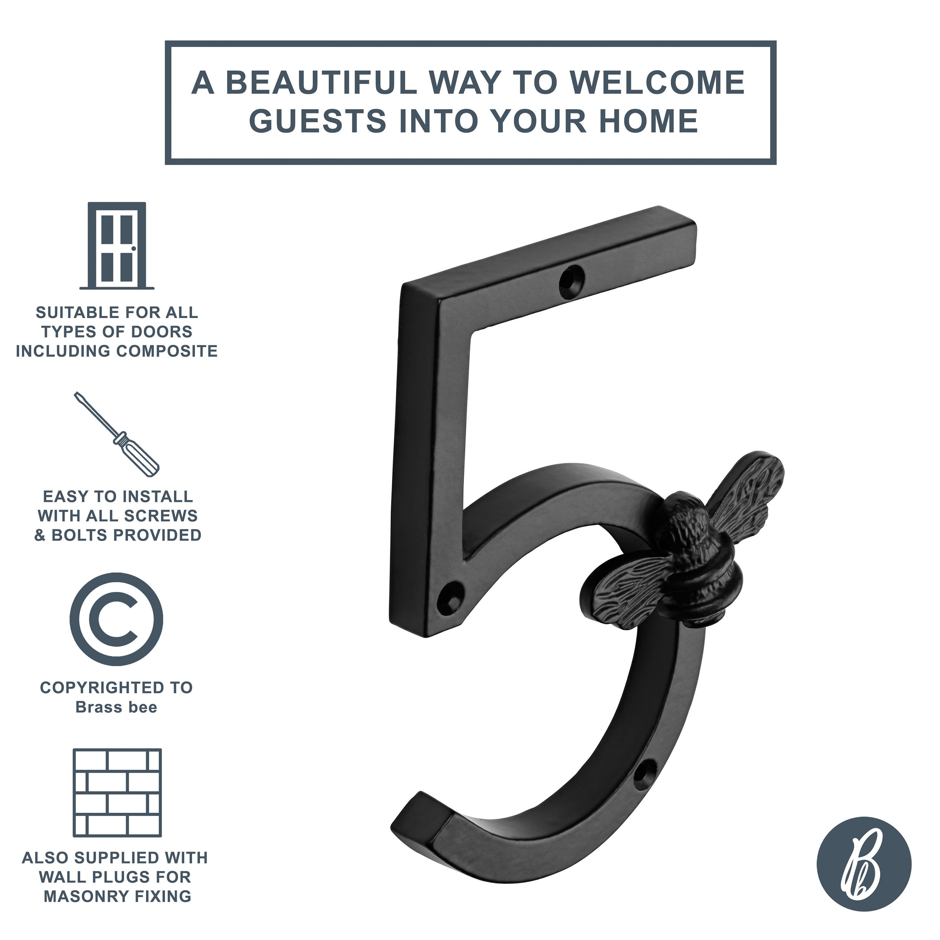 House Numbers Hardware House Numbers, Plaques & Signs Brass bee House ...