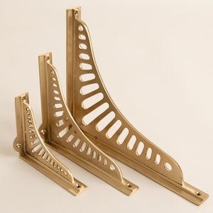 Polished Brass Sunrise Shelf Brackets | Heavy Duty Brackets for Kitchen ...