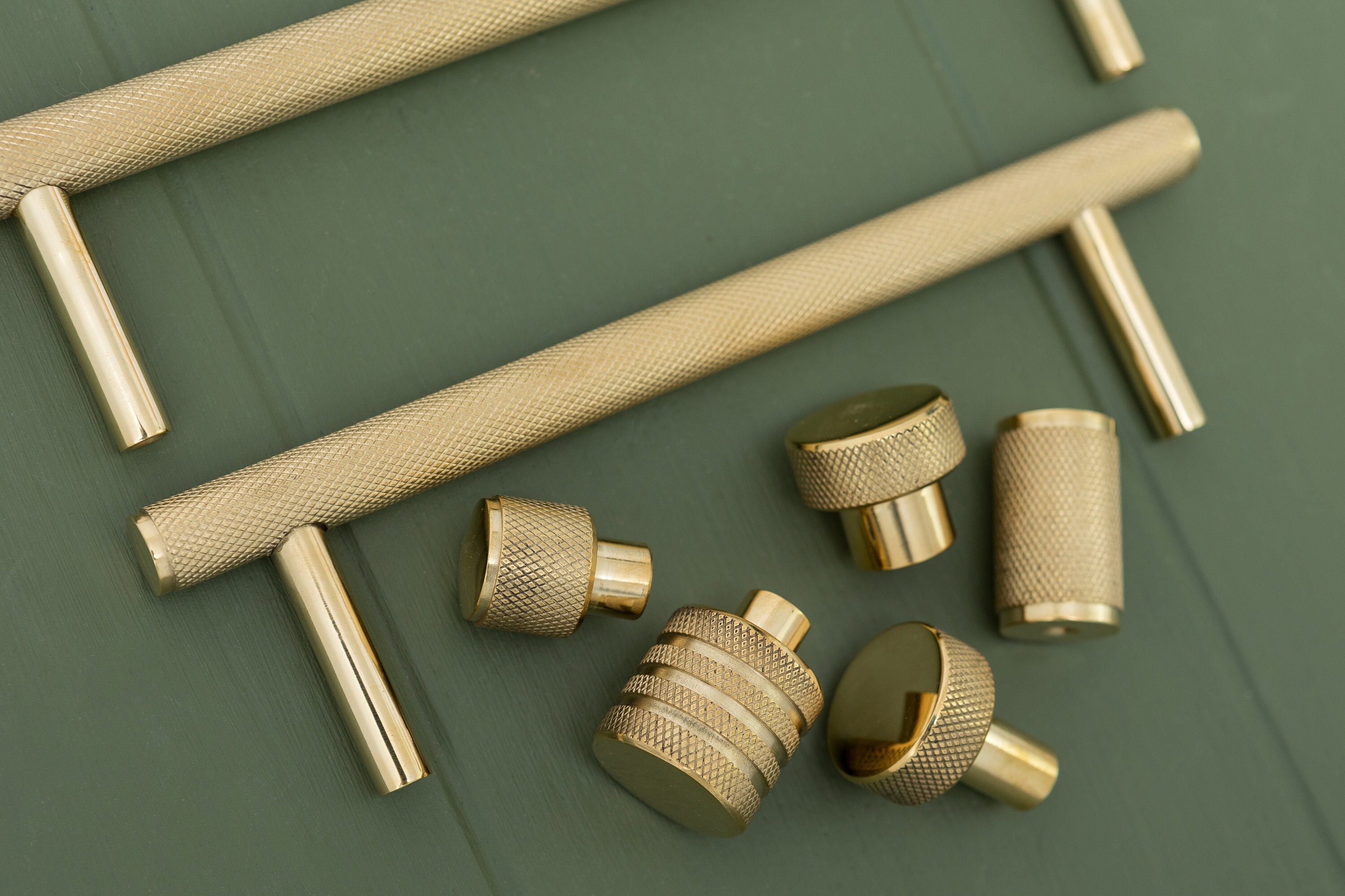 Solid Brass Knurled Pull Handles & Knobs Kitchen Handles - Etsy UK