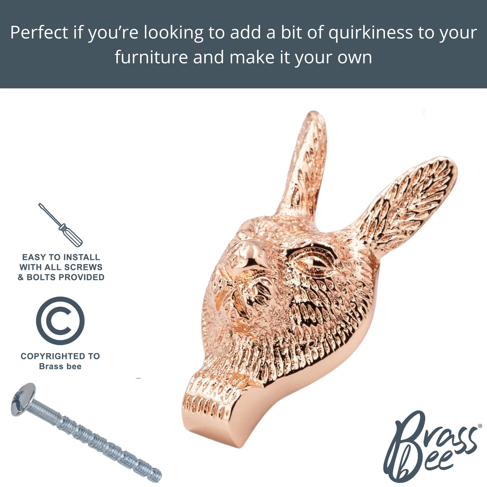 Brass Hare Rabbit Drawer Knob Drawer Handle Cabinet Knobs - Etsy