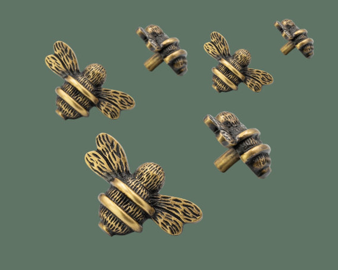 6 X Brass Bee Bumblebee Drawer Knob | Drawer Handle | Cabinet Knob ...
