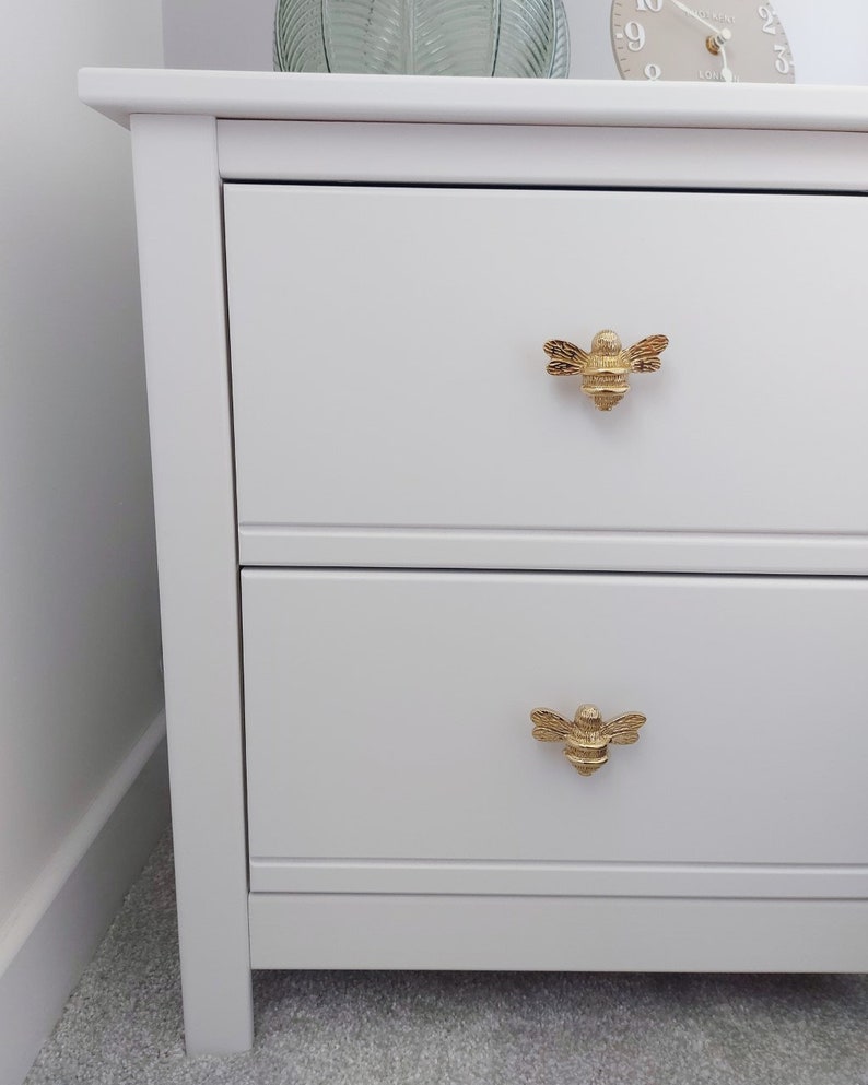 6 Gold Brass Bee Drawer Knobs | Unique Cabinet Handles - Etsy