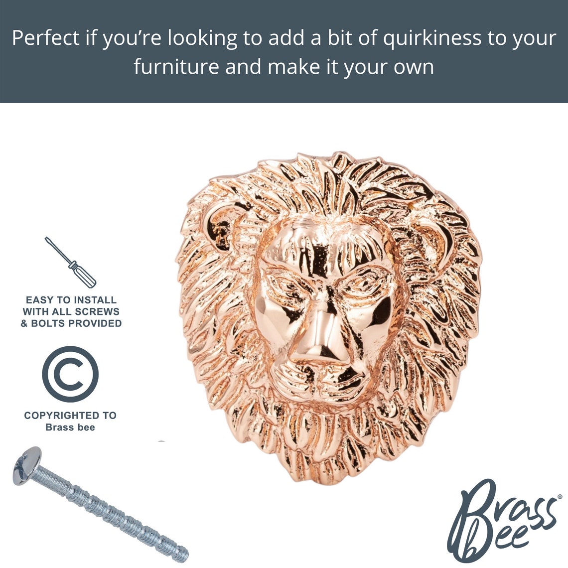 6 X Brass Lion Drawer Knobs Drawer Handle Cabinet Knob 4 - Etsy