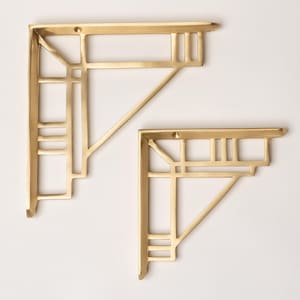 Camden Solid Brass Shelf Brackets | Brass Shelving Heavy Solid Cast Brass Shelf Bracket - Etsy