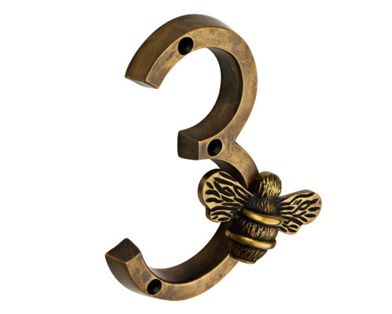Brass Bee House Number Sign 4 Inch (10 Cm) Modern Door Numbers Signage ...