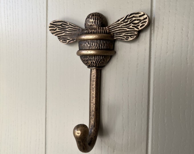Vintage Style Golden Brass Bumble Bee Mini Hook Wall Mounted Hook Home ...