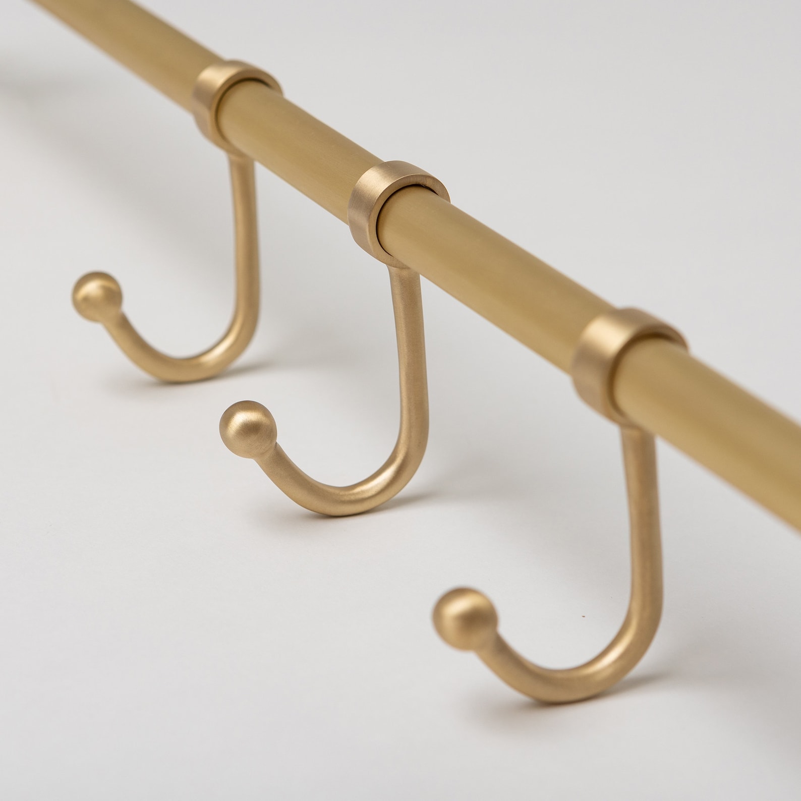 Solid Brass Kitchen Hook Rail | Utensil Hanging Rail | Wardrobe ...