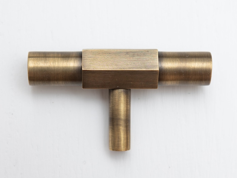 Solid Brass Hexagonal Kitchen Cabinet Pull | Modern Furniture Handle - Etsy