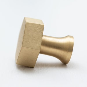 Solid Brass Hexagonal Knob | Pull Handles & Knobs | Kitchen Handles | Bedroom Furniture - Solid ...
