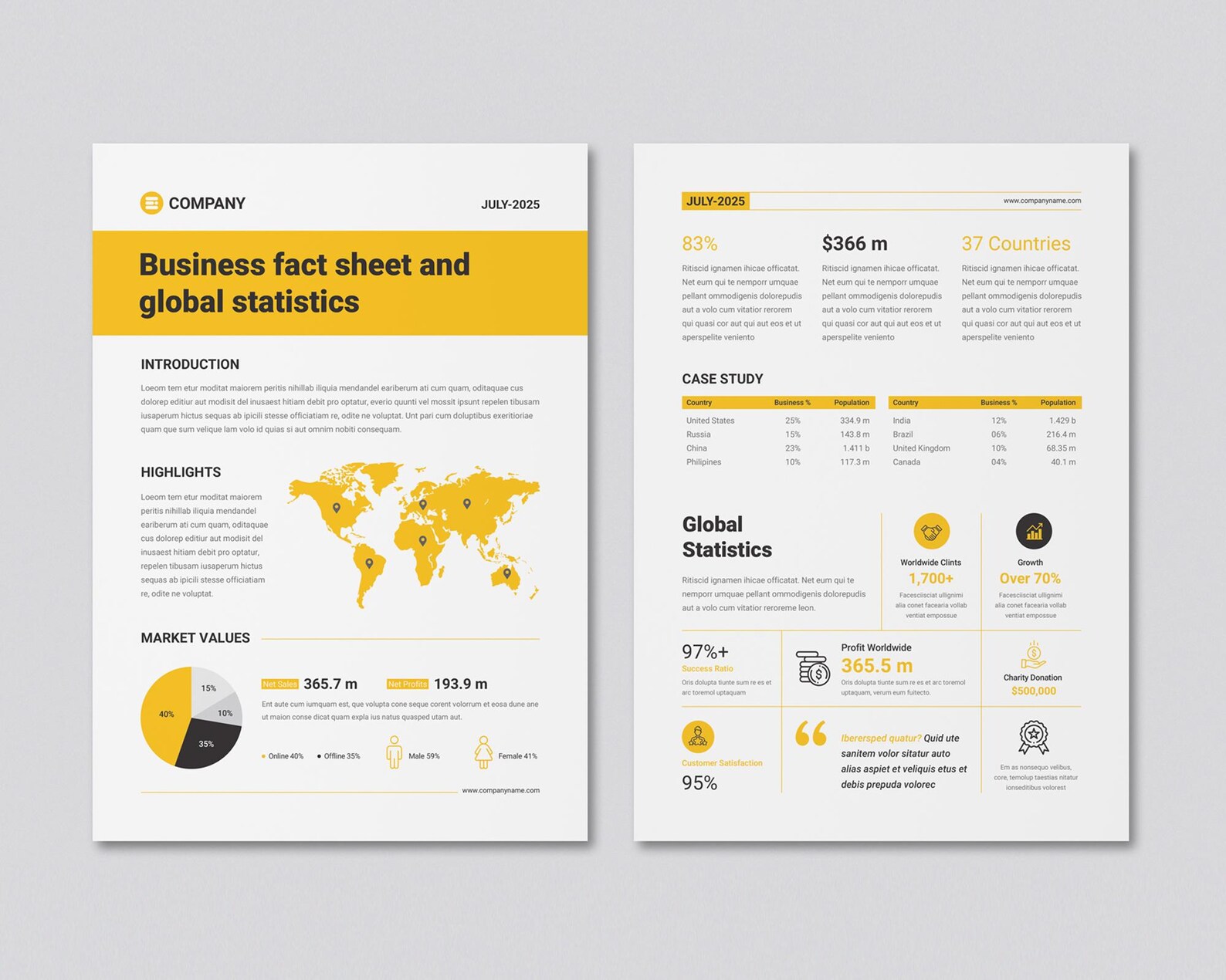 Business Fact Sheet Template, Company Data Sheet, Canva Word Data Sheet ...