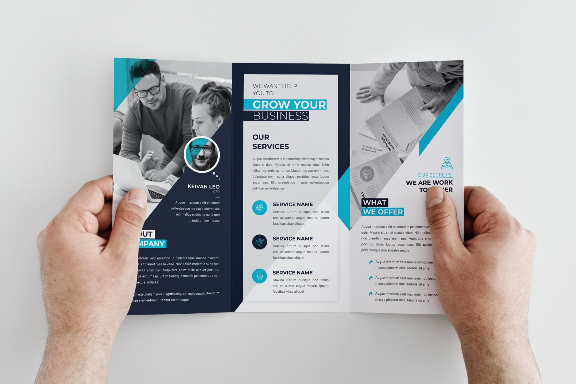 Plantilla de folleto tríptico, folleto tríptico de negocios, plantilla ...