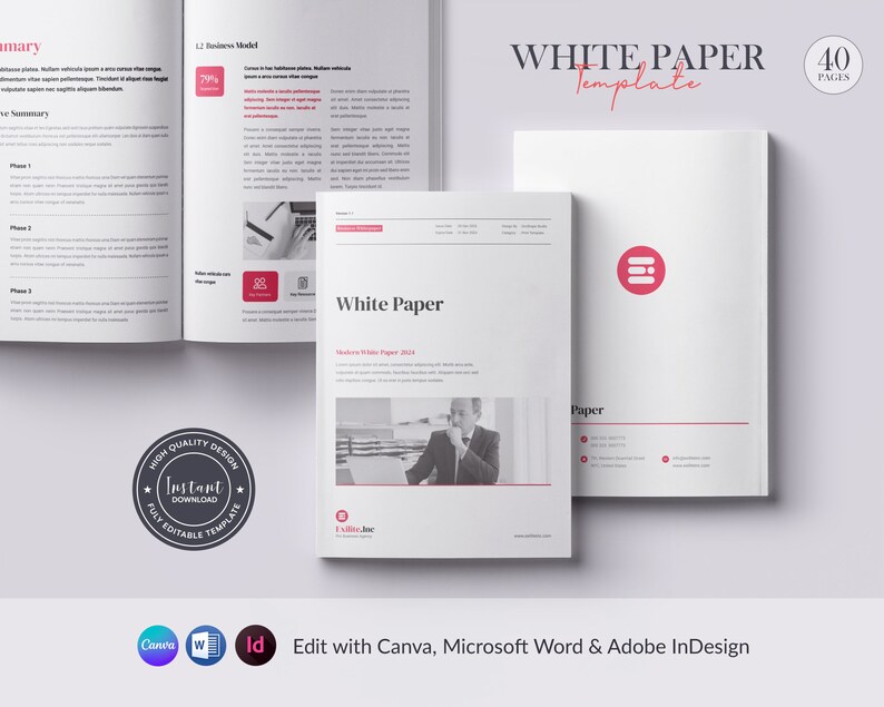 Canva Printable White Paper Template, White Paper Template, Brochure ...