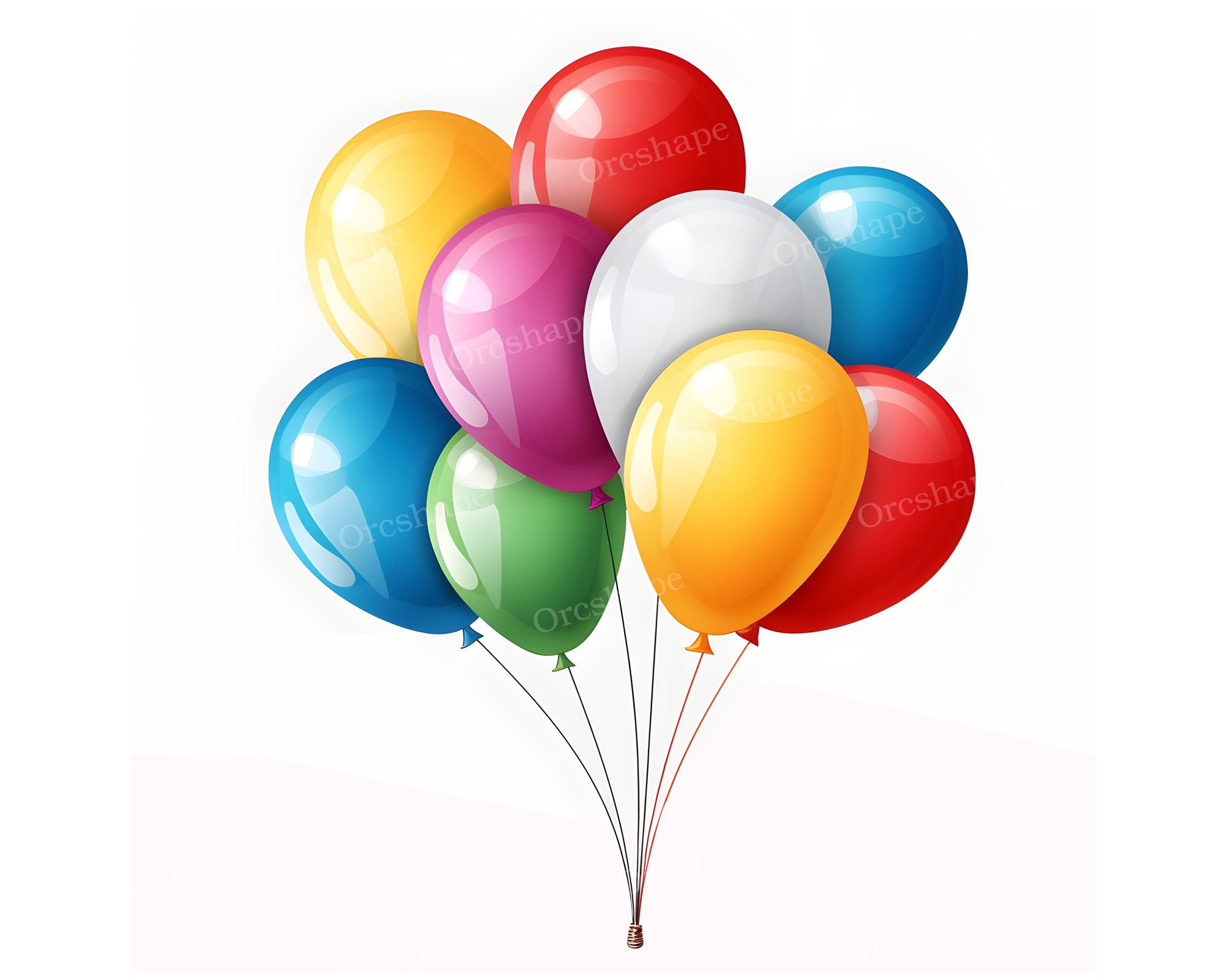Colorful Balloons Clipart, Birthday Balloon Clipart, Party Decorations ...