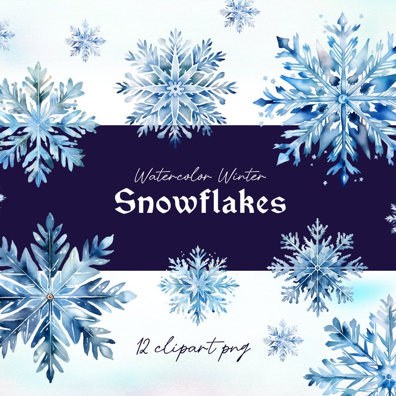 Snowflakes Clipart - Etsy