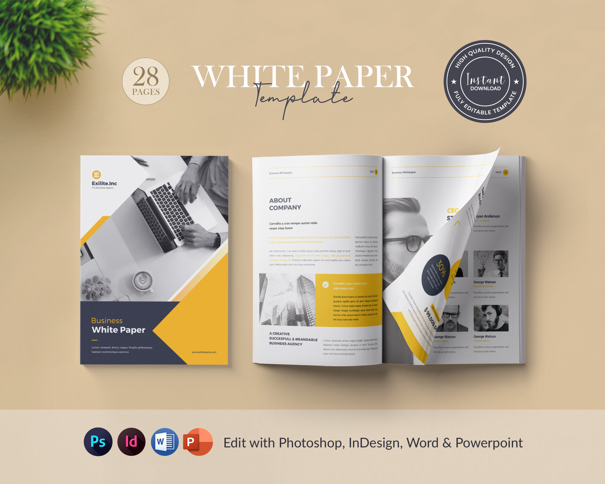 Whitepaper Template, Business White Paper, Word, Indesign and Photoshop ...