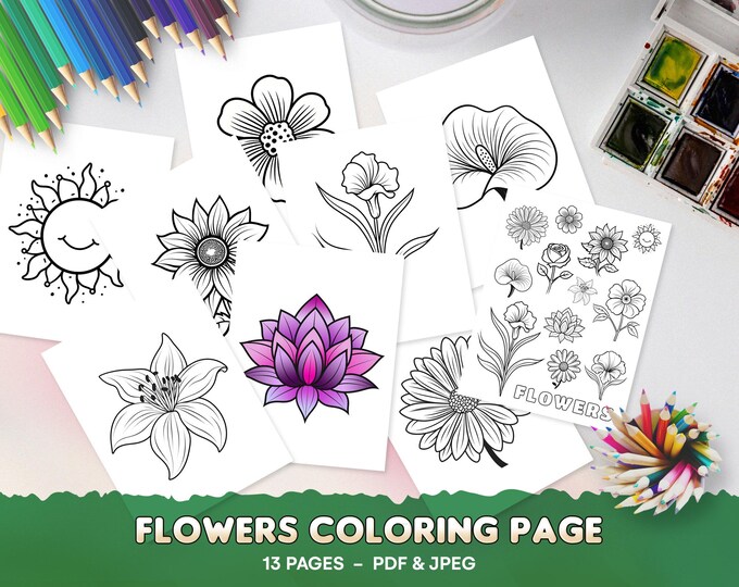 Printable Bold and Easy Flower Coloring Book Printable Activities ...