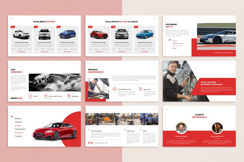 Car Powerpoint Template, Automobile Portfolio Presentation Slides, Car ...