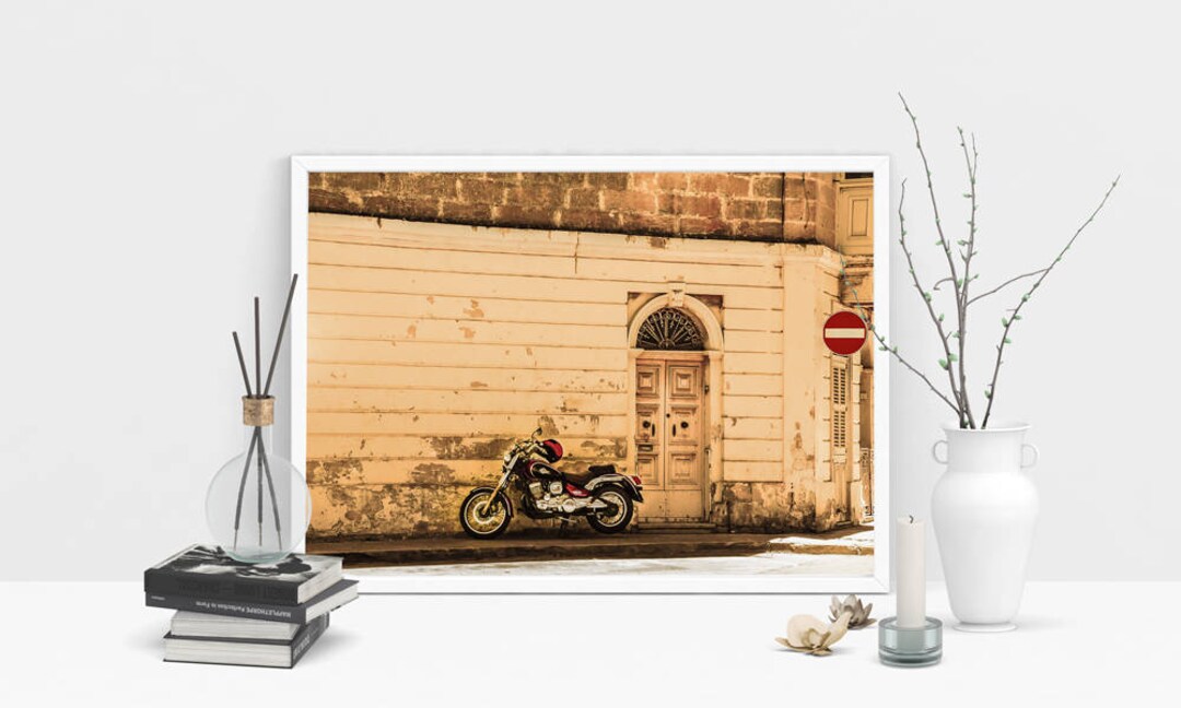 Motorcycle Photography Print, Wall Art, Sepia Print, Printable Art ...