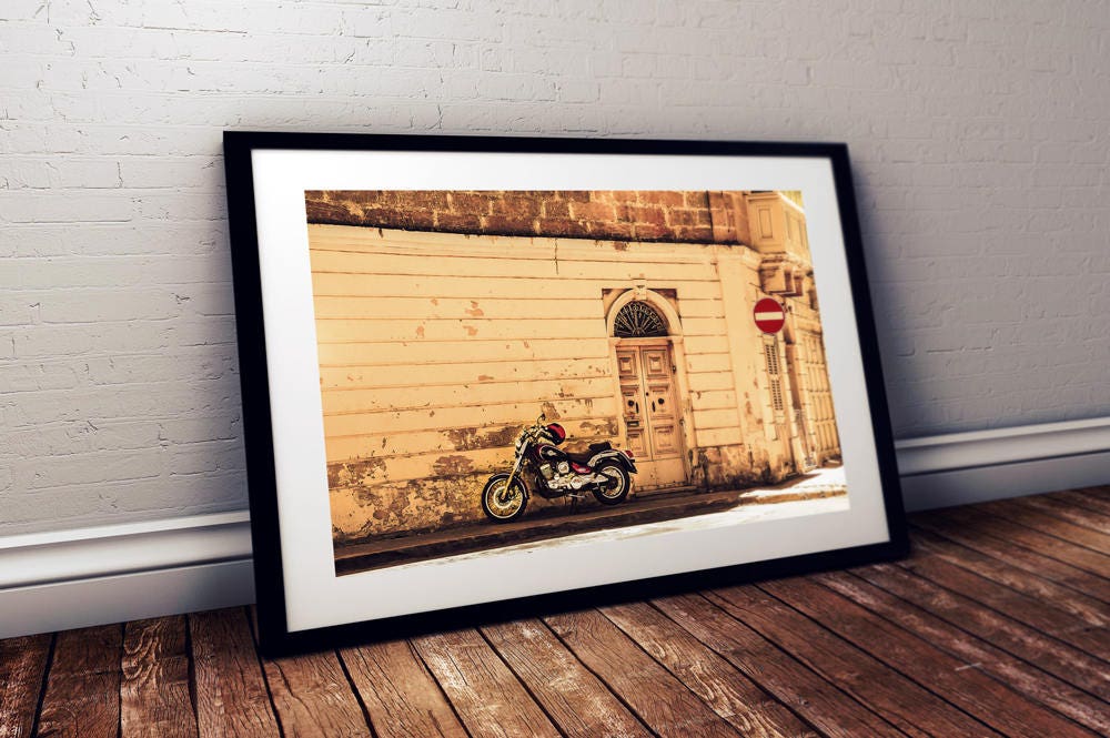 Motorcycle Photography Print, Wall Art, Sepia Print, Printable Art ...
