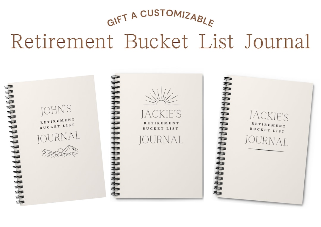 Customizable Retirement Bucket List Journal, Retirement Gift, Men's ...