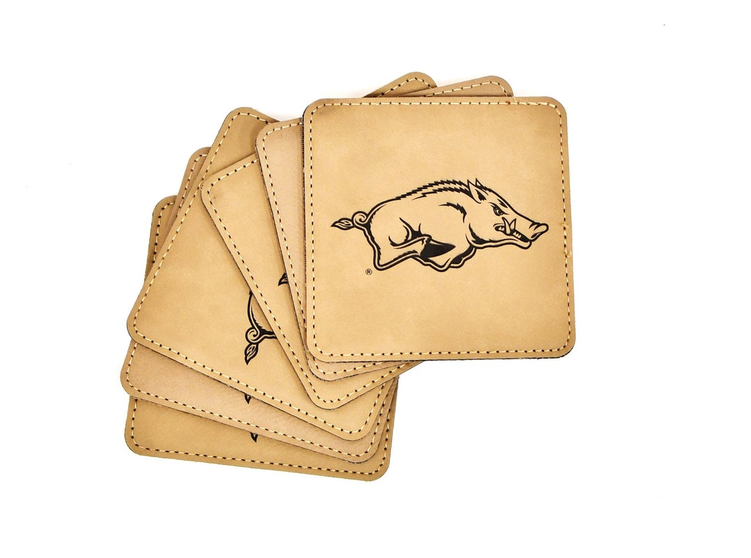 Leather Razorback Coasters (6) - Etsy