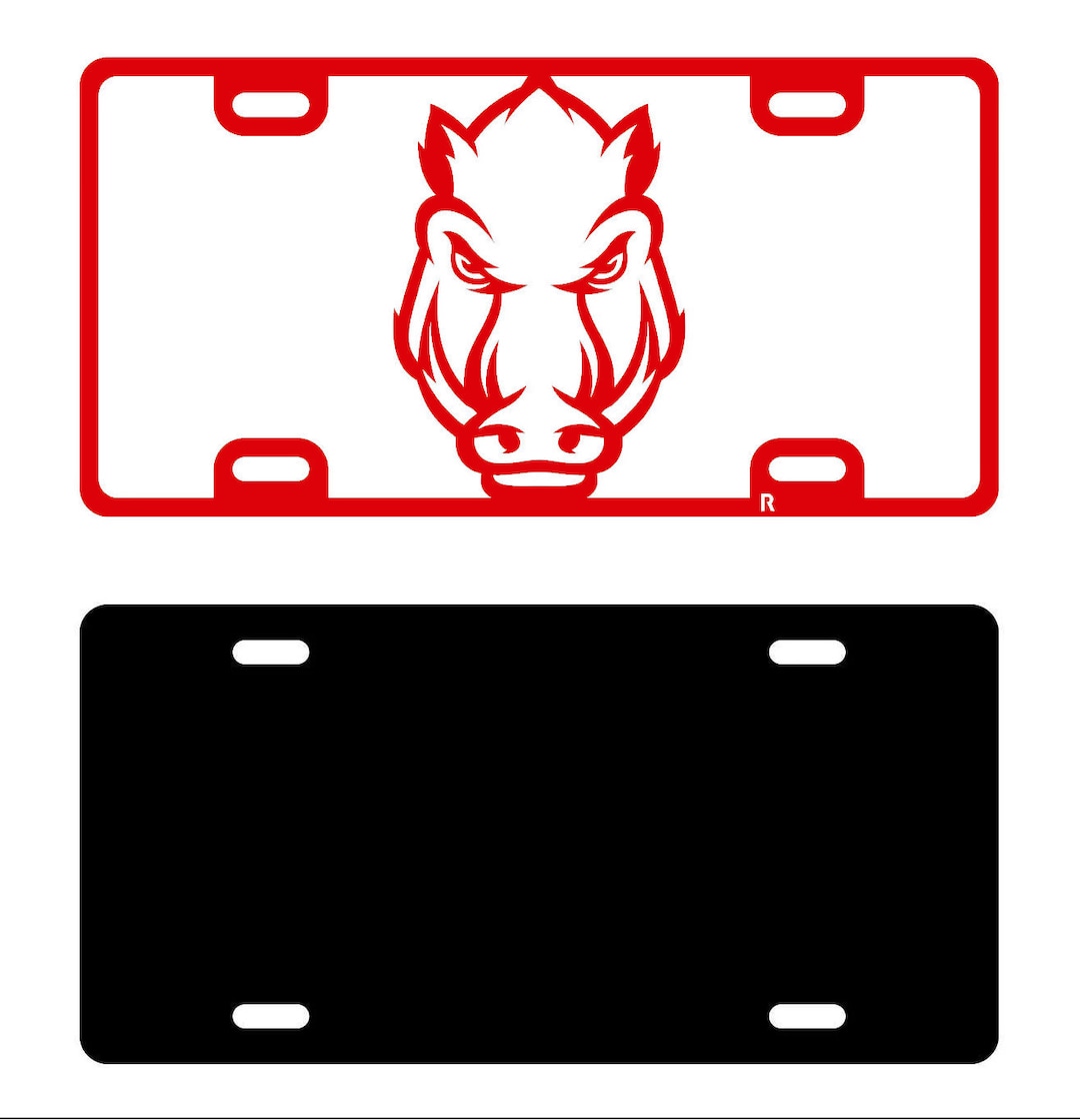Front Facing Razorback License Plate W/ Black Back Plate - Etsy