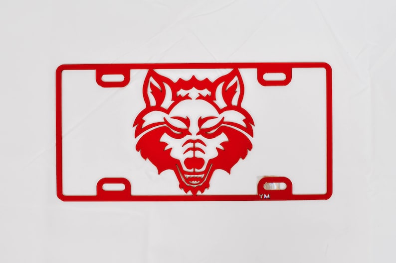 Red Wolf License Plate - Etsy