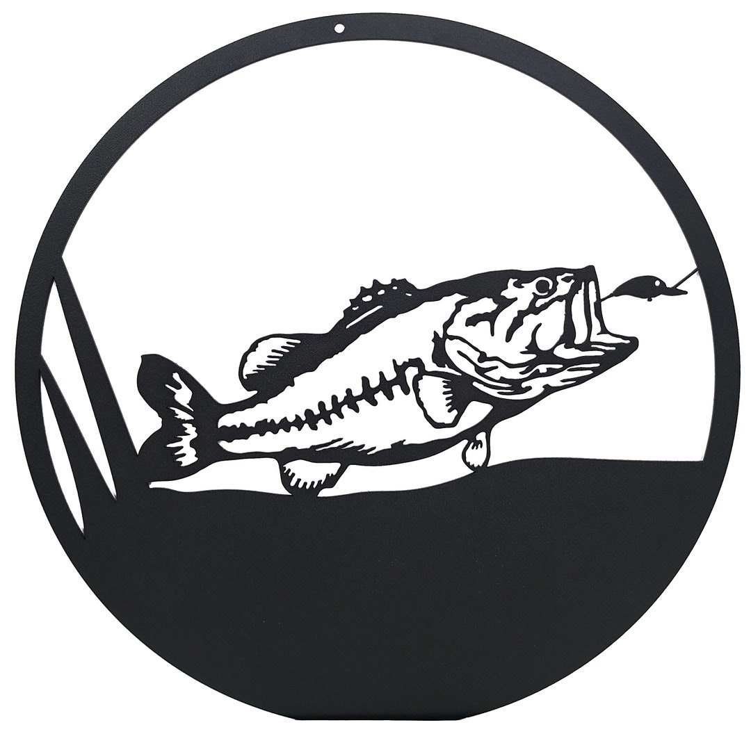 Bass Fish Circle Wall Art - Etsy
