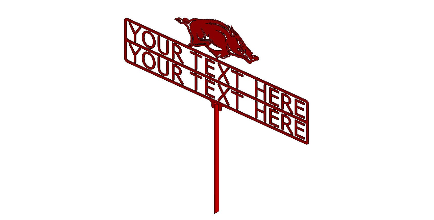 Razorback Yard Sign 2 Lines of Text | Etsy