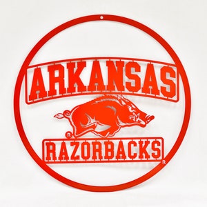 Arkansas Razorbacks Circle Wall Art - Etsy