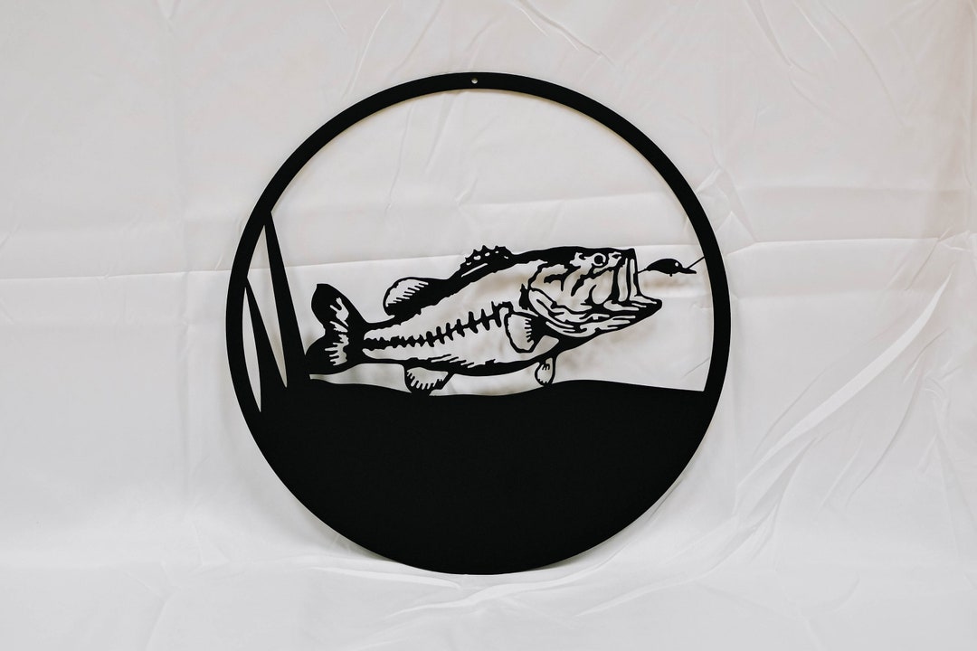 Bass Fish Circle Wall Art - Etsy