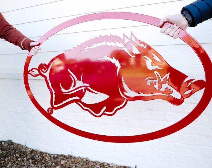 Metal Licensed Razorback Metal Flag W/name - Etsy