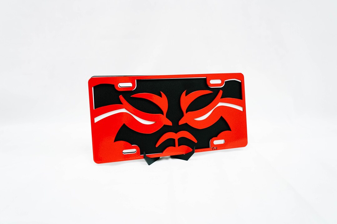 3 Layered Red Wolf Eyes License Plate - Etsy