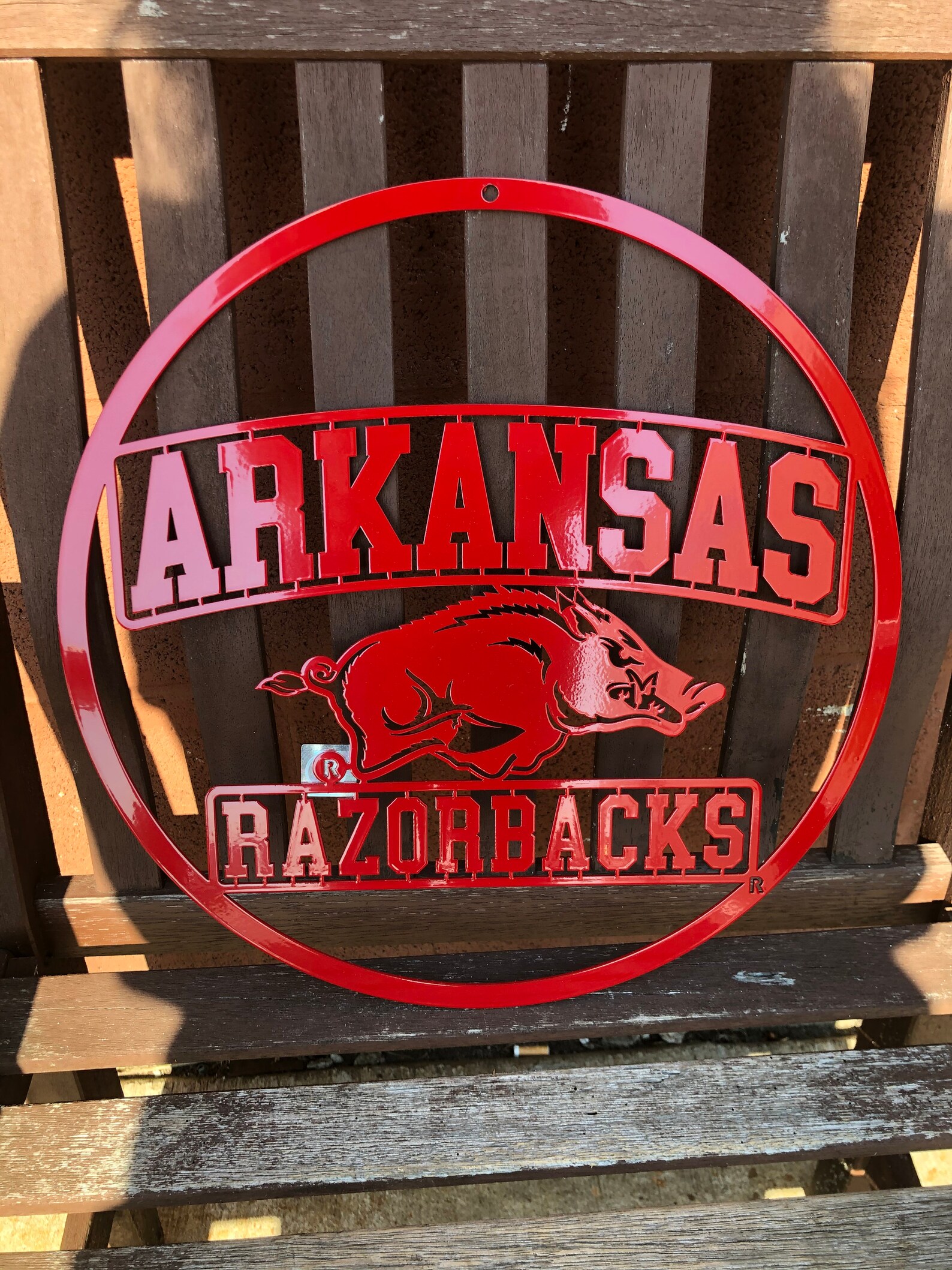 Arkansas Razorbacks Circle Wall Art | Etsy