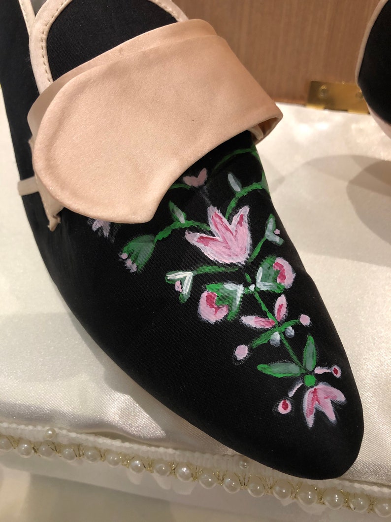 Hand Painted, 18th Century Shoe, Reenactment, Georgian, Historical ...