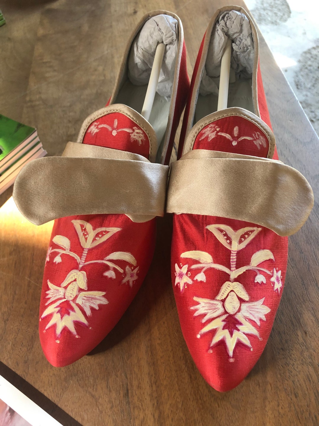 Hand Painted, 18th Century Shoe, Reenactment, Georgian, Historical ...