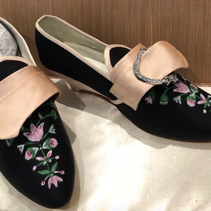 Hand Painted, 18th Century Shoe, Reenactment, Georgian, Historical ...
