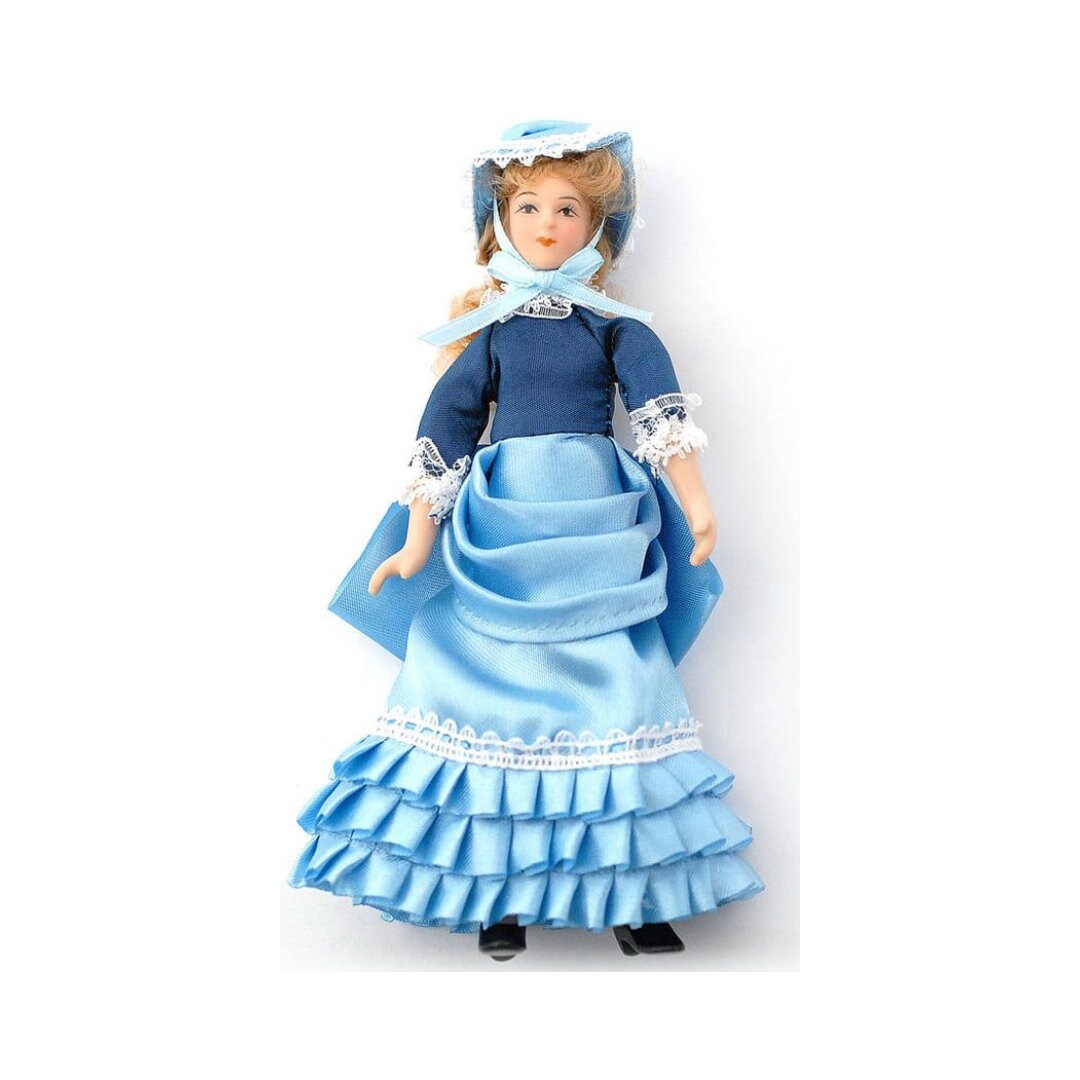 Estella in Light Blue Dress Porcelain Poseable Doll for 12th Scale ...