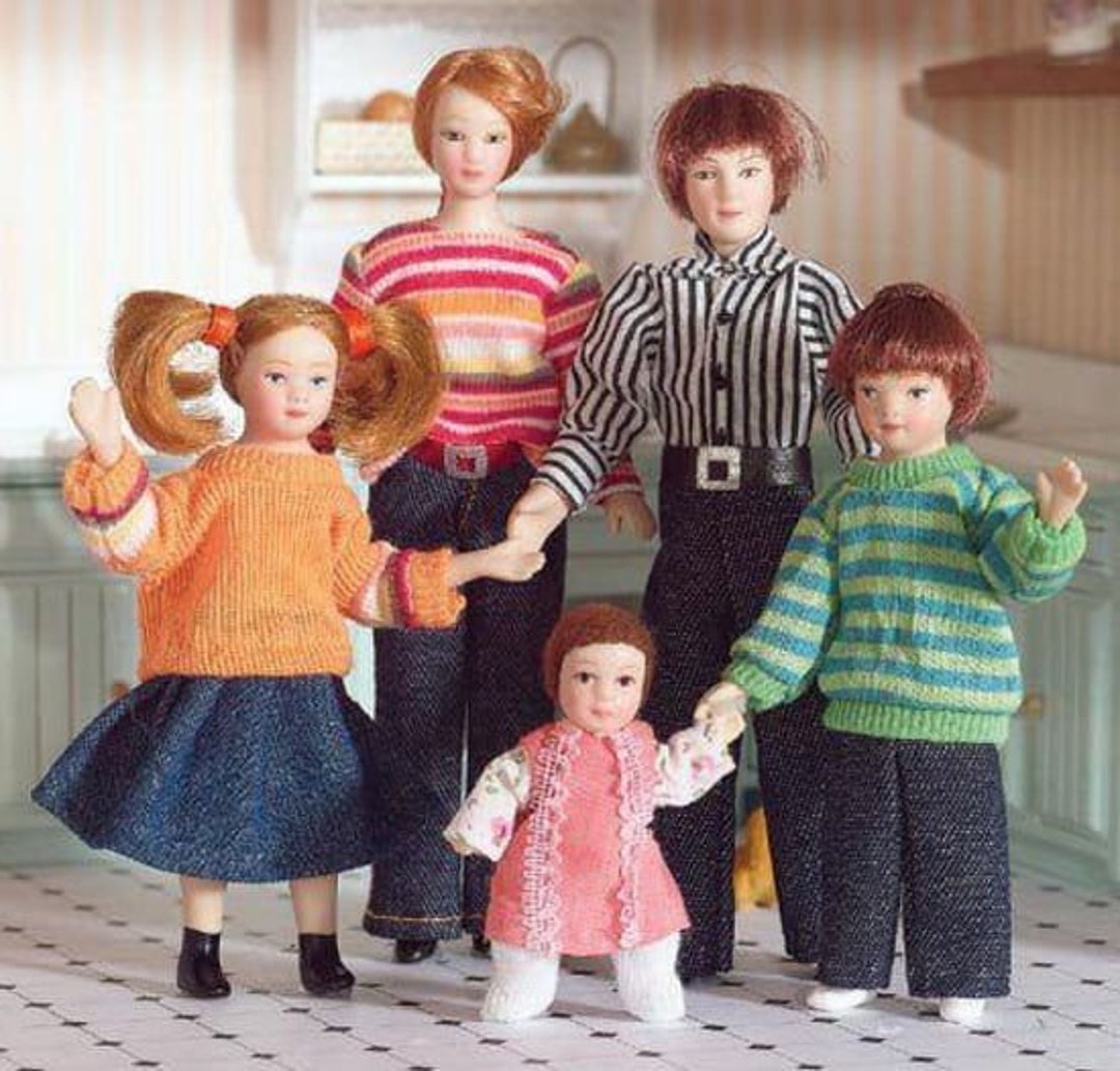 Modern Family of Five Dolls for 12th Scale Dolls House - Etsy