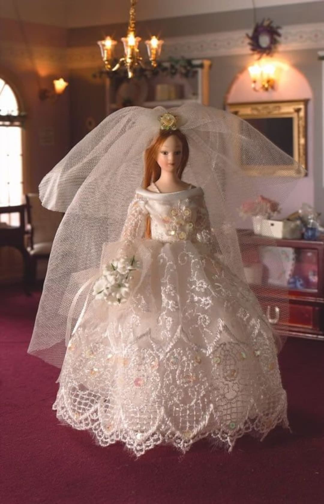 Grace the Bride Poseable Porcelain Doll for 12th Scale Dolls House - Etsy